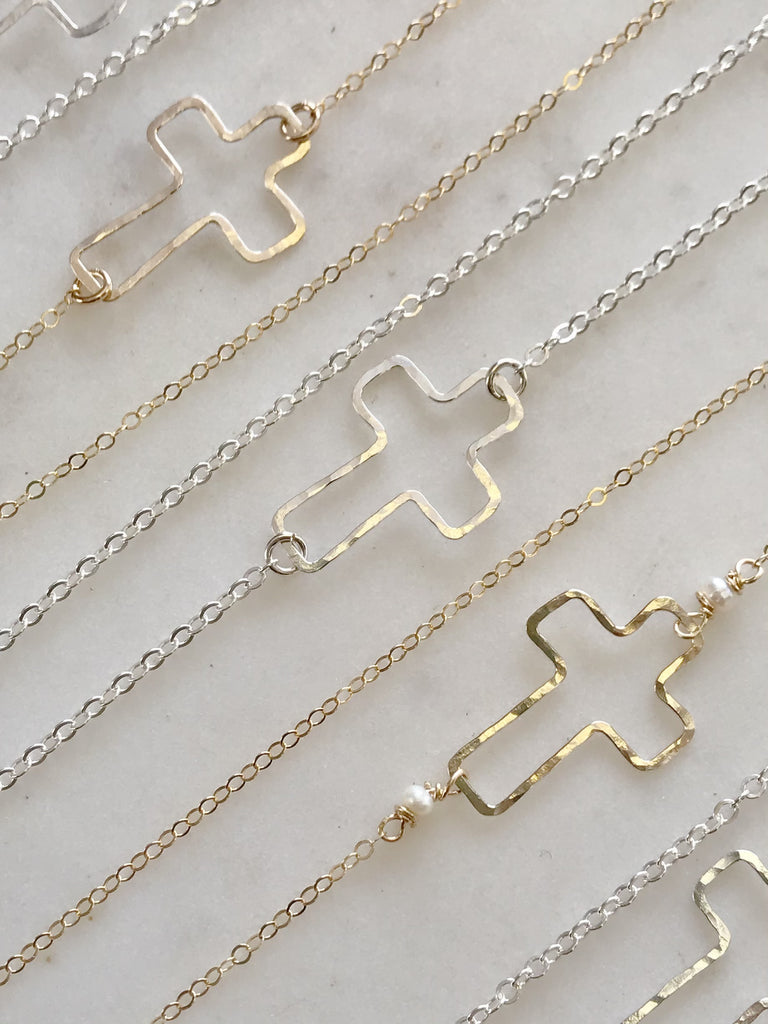Floating Open Cross Necklace – Marie Handmade