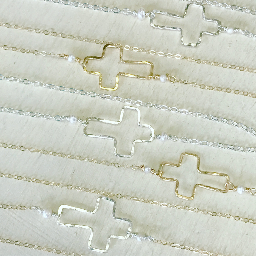 Floating Open Cross Necklace – Marie Handmade