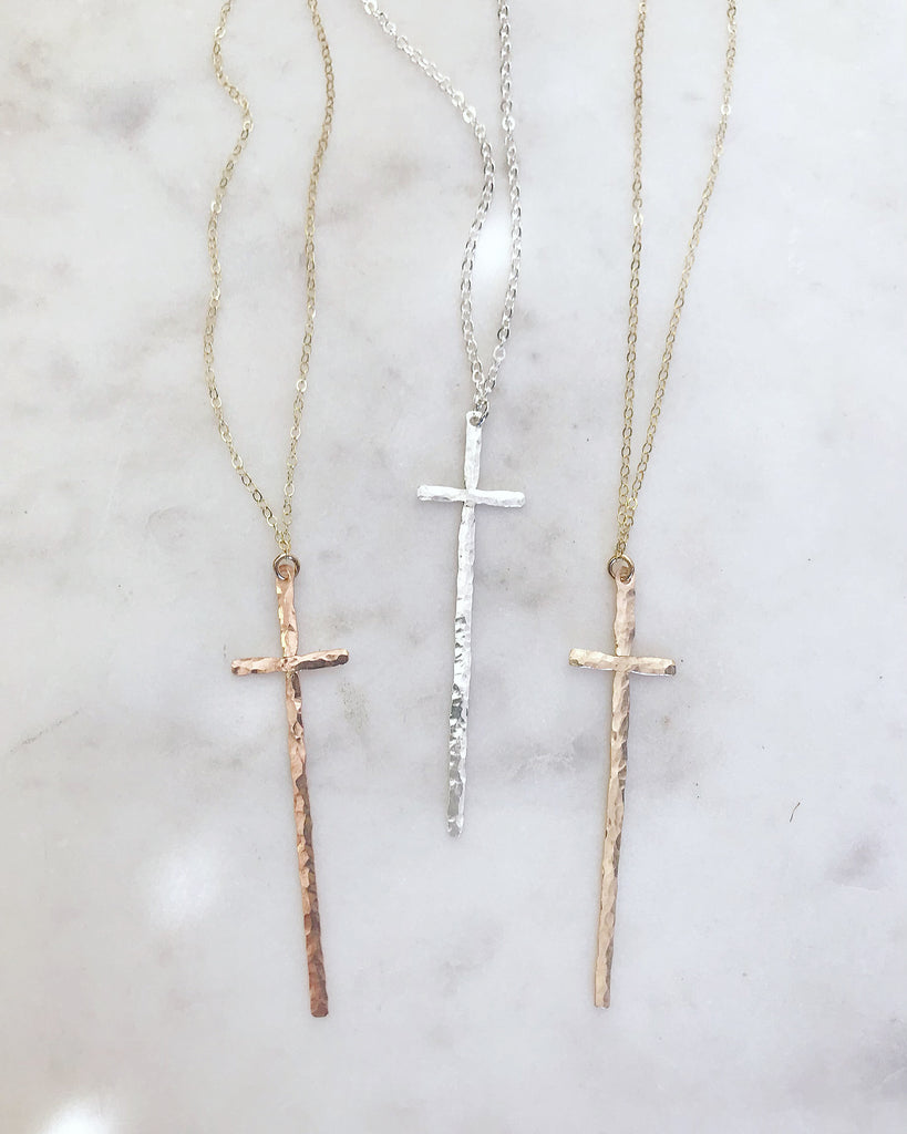 Solid Cross Necklace – Marie Handmade